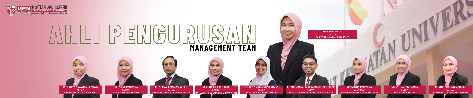 DIREKTORI BAHAGIAN PENGURUSAN PUSAT KESIHATAN UNIVERSITI UPM Dr. Arma ...